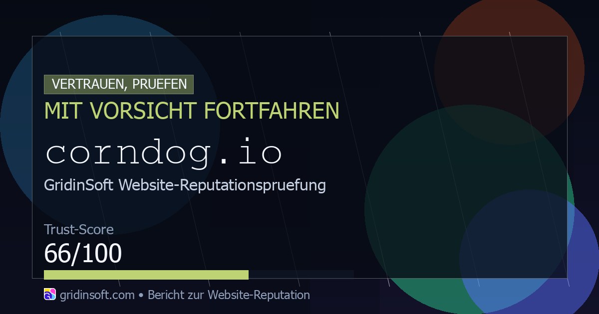 Corndog.io: Sicher oder Betrug? (Vertrauen 66/100)