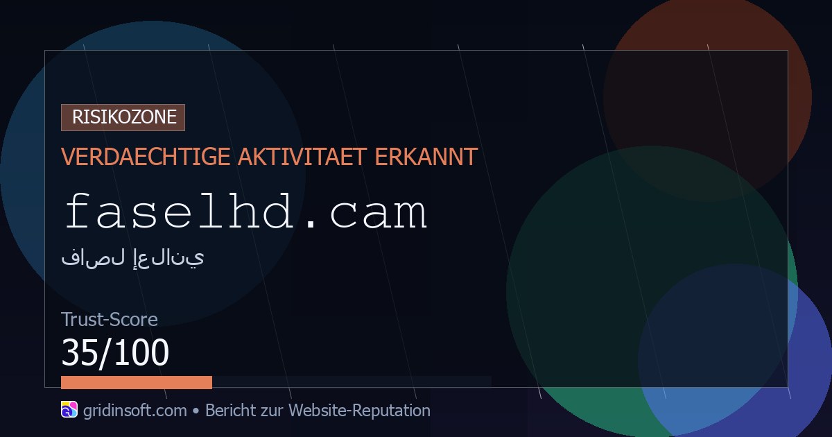 Faselhd.cam: Analyse zu Junge Domain (Vertrauen 35/100)