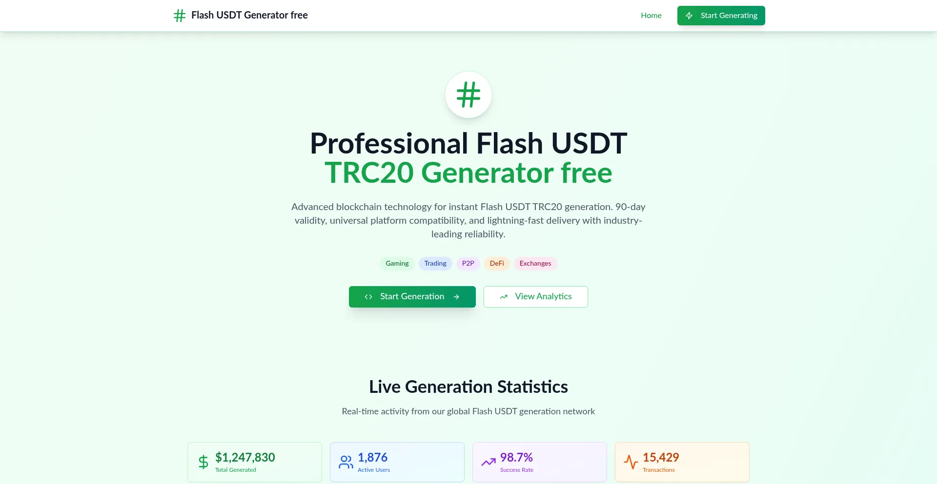 Flashusdtgen.vercel.app: Verdächtige Website und Niedriger externer ...