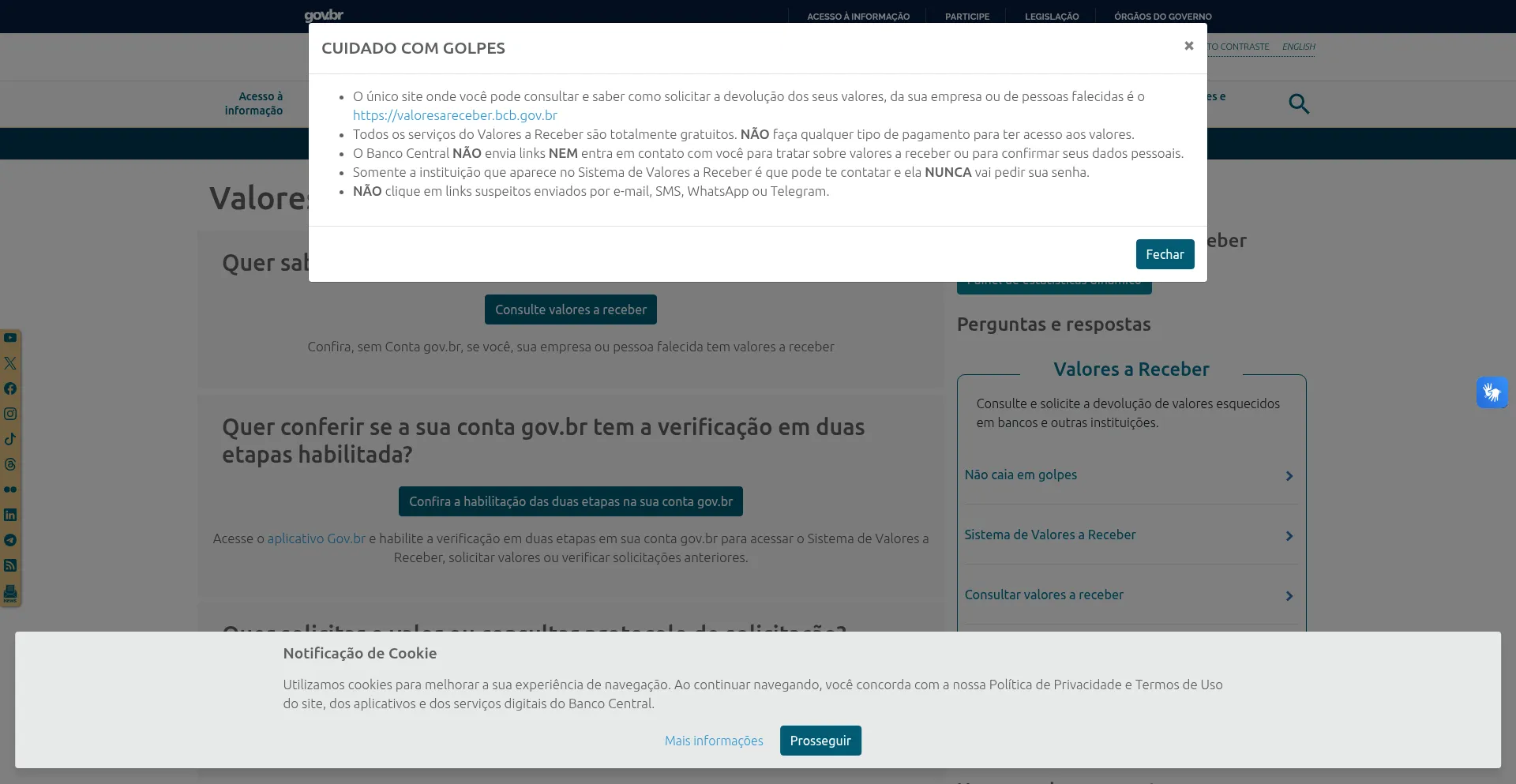 Valoresareceber.bcb.gov.br Bewertungen – Ist diese Website sicher und vertrauenswürdig?